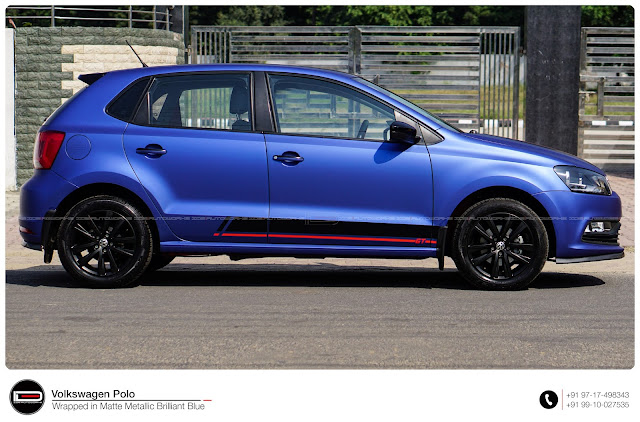VW Polo: Brilliant Blue Metallic Wrap | IDE Autoworks