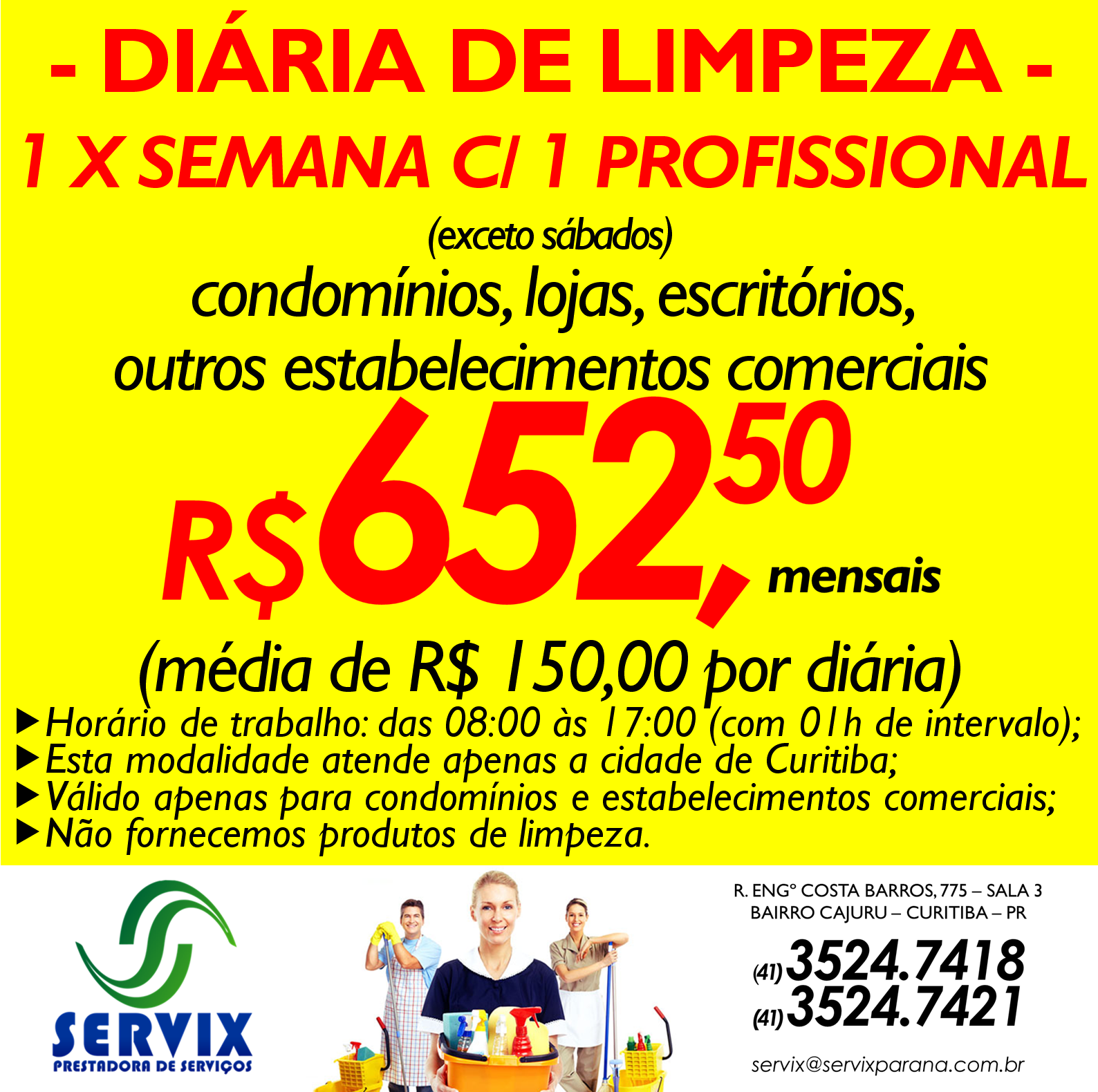 DIARISTAS EM CURITIBA - SERVIX PRESTADORA DE SERVIÇOS - Limpeza e ...
