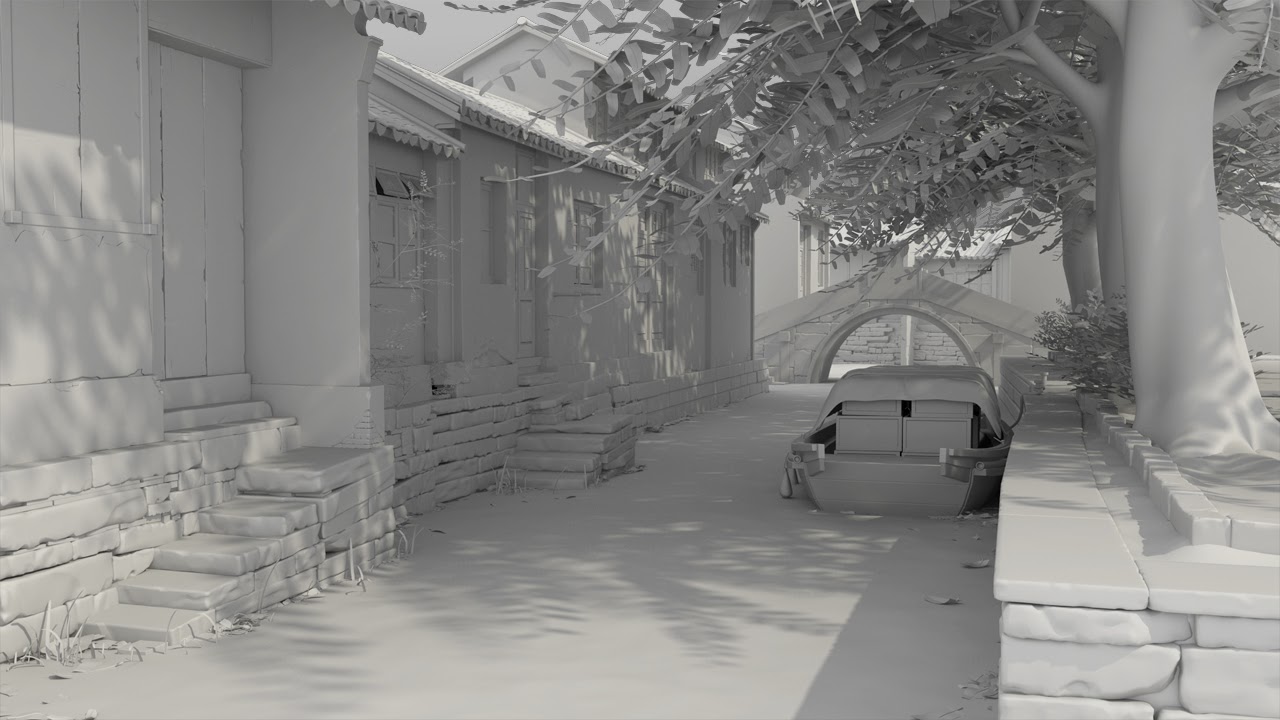 3D-XJ: Zhouzhuang - Environment modeling and texture