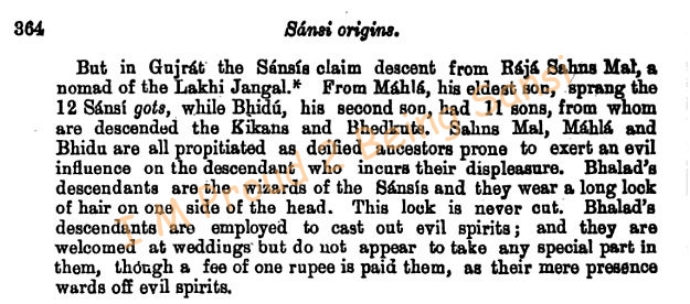 History Of SANSI CASTE Acc. To Glossary of Tribe - Sansi World