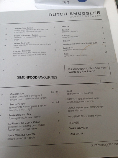 Simon Food Favourites: Dutch Smuggler, CBD Sydney (20 Sept 2016)