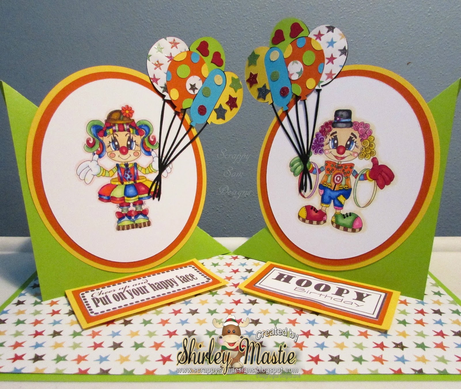 Scrappy Sam Designs: Hoopla Birthday Double Twisted Easel