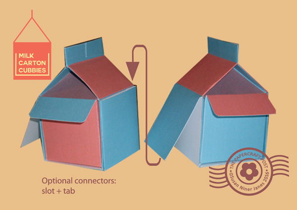 The Papercraft Post: Mini Milk Carton Desktop Storage System