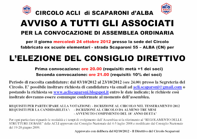 Circolo ACLI Di Scaparoni D Alba ASSEMBLEA ORDINARIA 24 OTTOBRE circolo-acli-di-scaparoni-d-alba-assemblea-ordinaria-24-ottobre