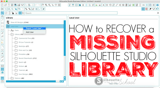 Silhouette Studio Library Missing: How to Get It Back - Silhouette School