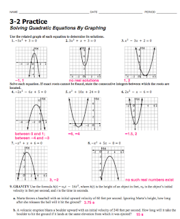 Mr Camire's Math Class: Algebra 2 Chapter 3