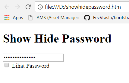 Show Hide Password di form dengan Jquery - Hakko Blog's
