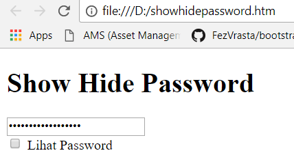 Show Hide Password di form dengan Jquery - Hakko Blog's