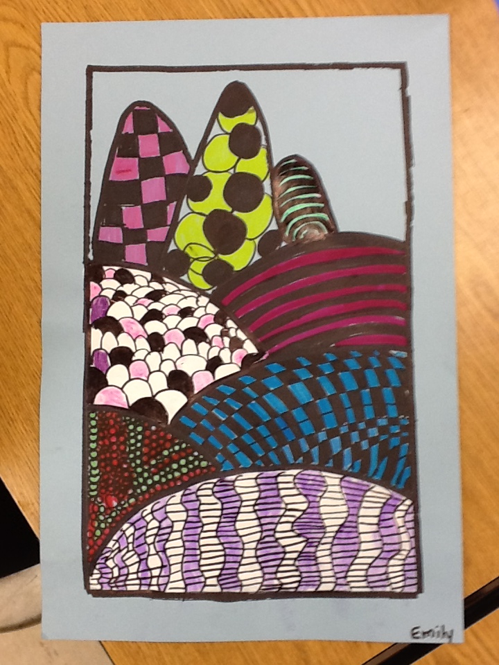 WHAT'S HAPPENING IN THE ART ROOM??: 3rd Grade Zentangle Landscapes