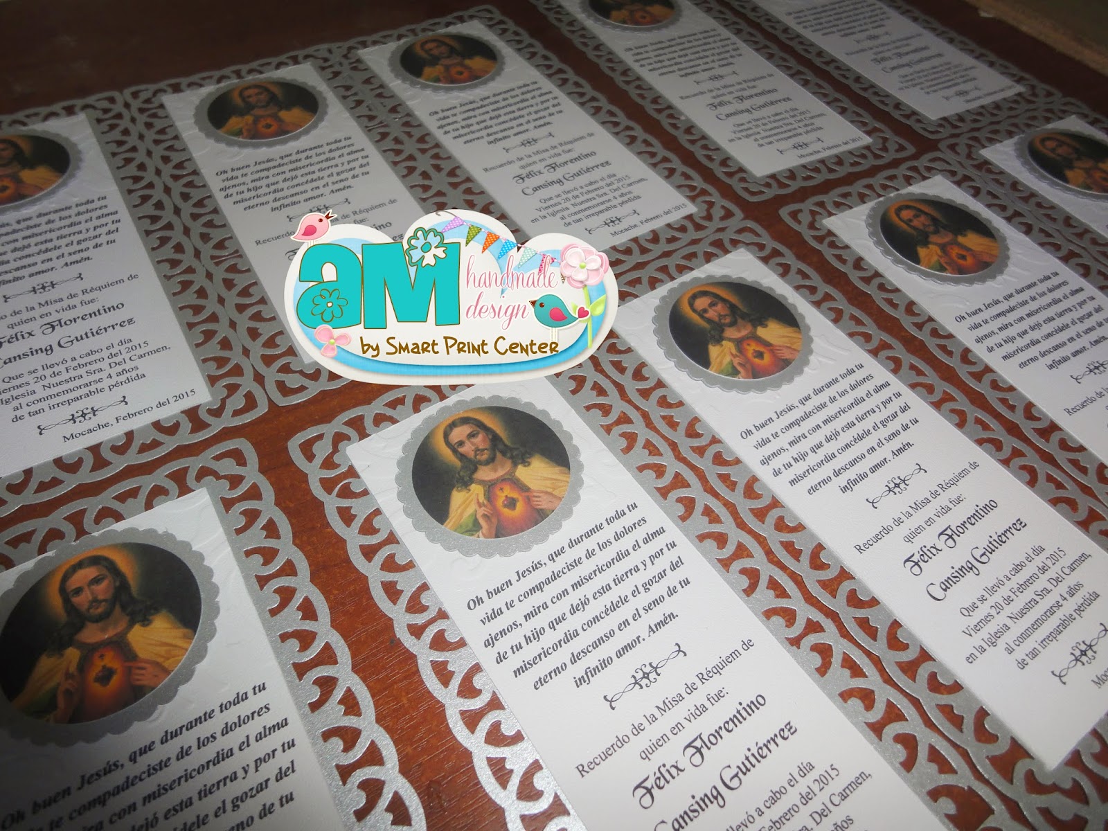 Tarjetas de Recuerdo y cajitas para Misa de Requiem ~ AM HandMade Design