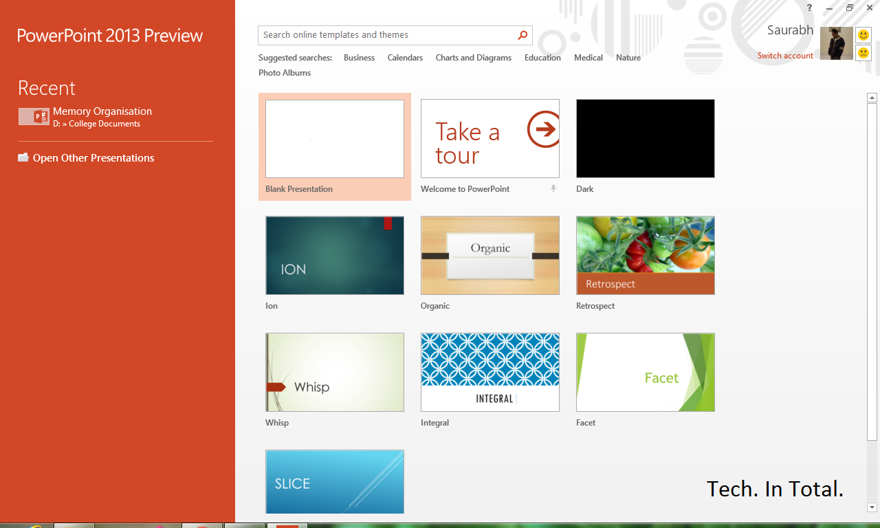 Tech. In Total.: Microsoft Office 2013 Preview: Hands On