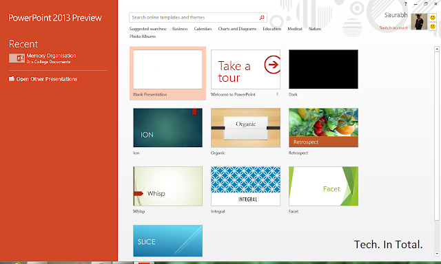 Tech. In Total.: Microsoft Office 2013 Preview: Hands On