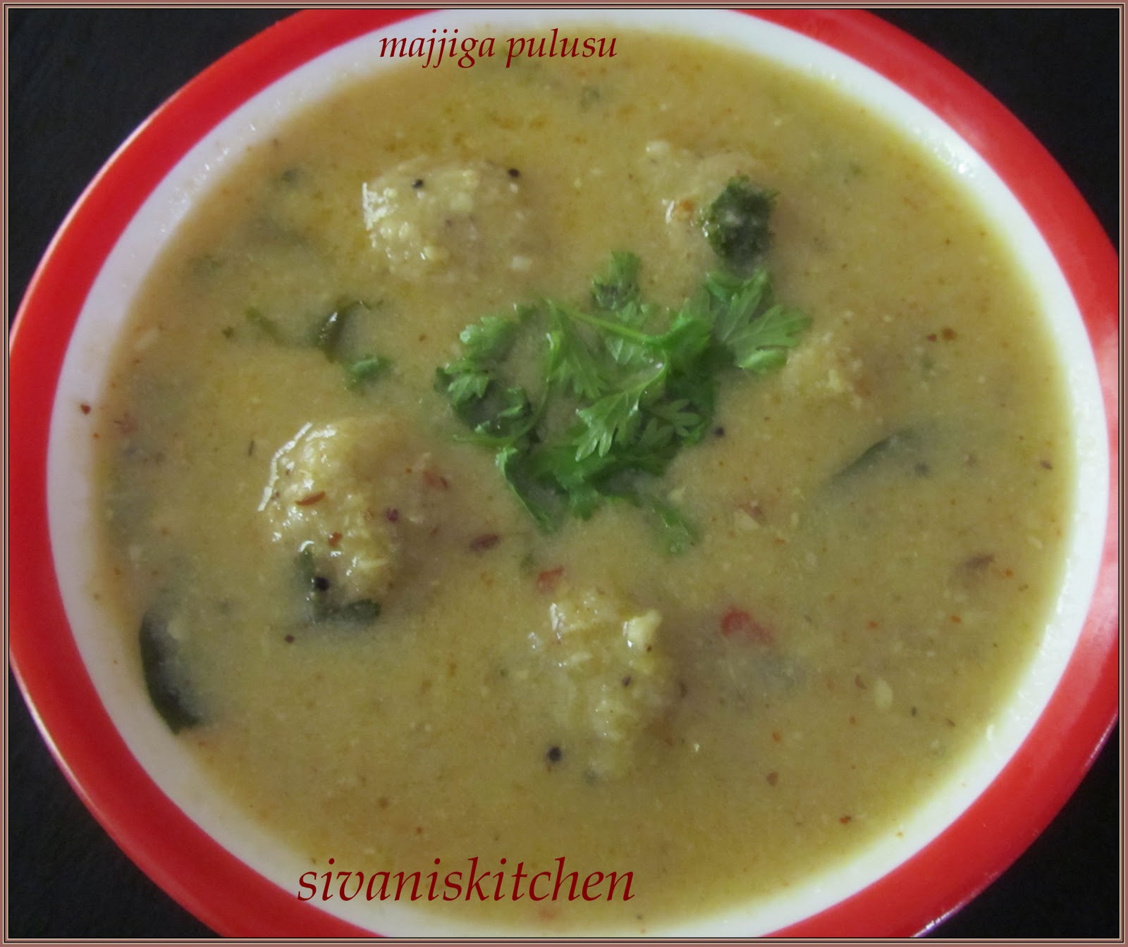 Sivani's Kitchen: Majjiga Pulusu with Undalu / Buttermilk Stew With Koftas