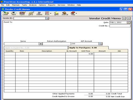 computerized accounting: Vendor credit memo & credit memo