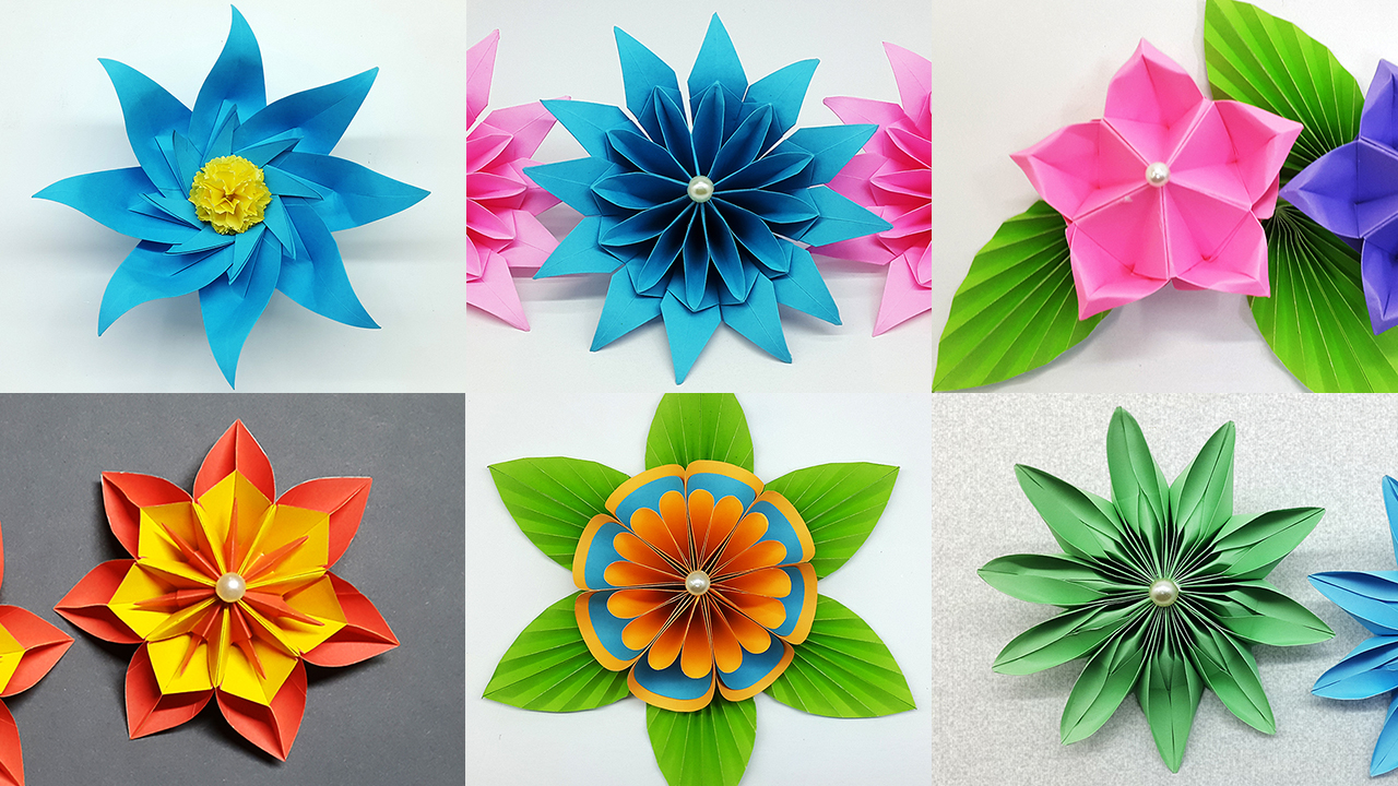 Colors Paper 6 Easy Paper Flowers Making Tutorial DIY Flower Crafts Colors Paper 6 Easy Paper Flowers Making Tutorial DIY Flower Crafts