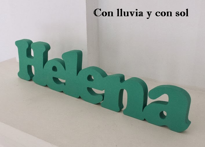 Con lluvia y con sol: LETRAS DE MADERA PARA EL CUMPLE DE HELENA