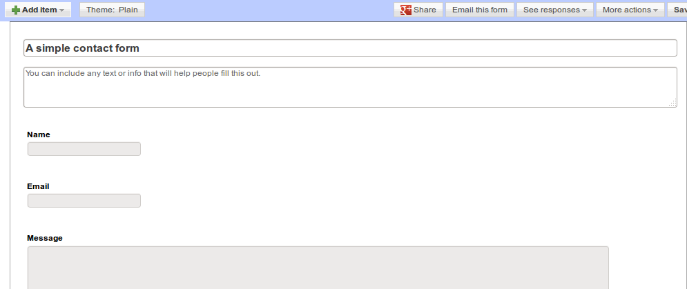 Blogger Buster: Create a contact form with Google Docs?