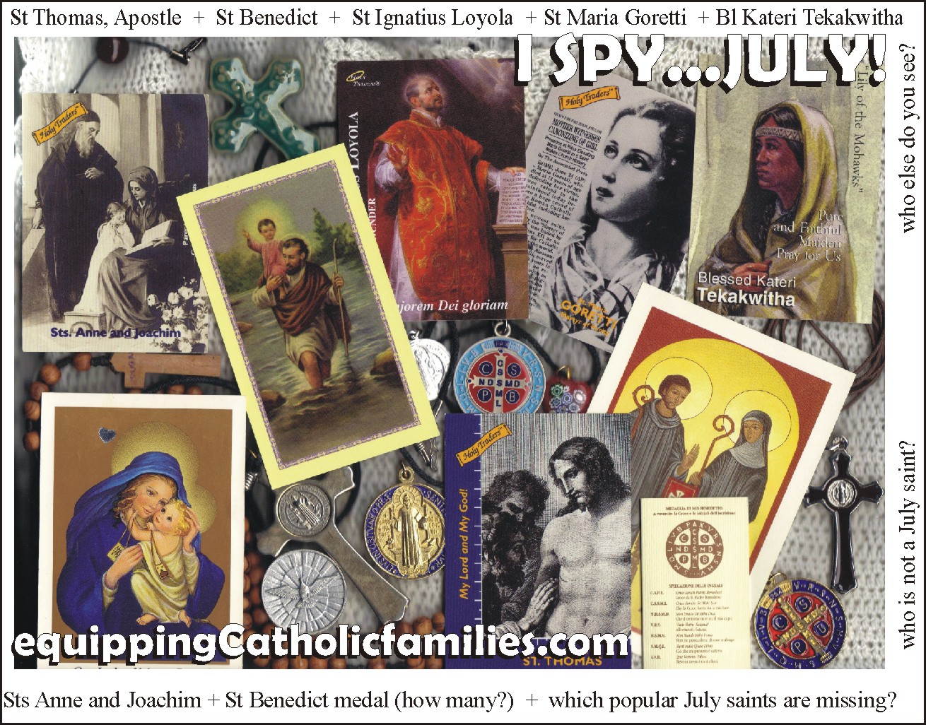 I Spy: JULY! (Saints Collage) - Equipping Catholic Families