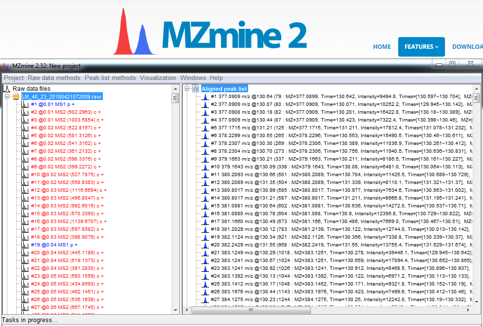 News in Proteomics Research: MzMine -- Find changing features in any LC-MS datasets!!