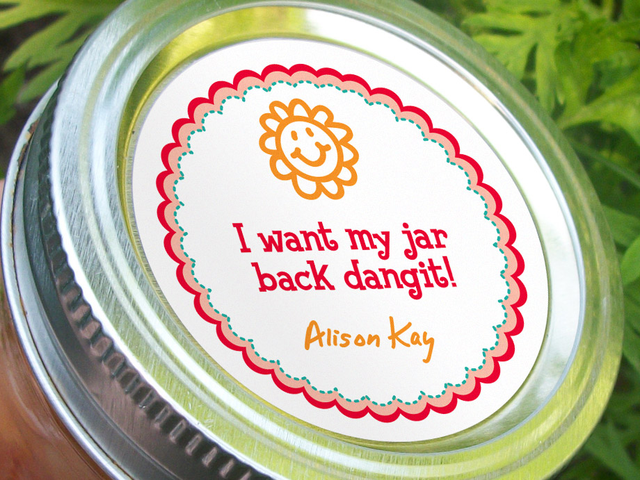 Colorful Adhesive Canning Jar Labels: Custom Canning Jar Labels