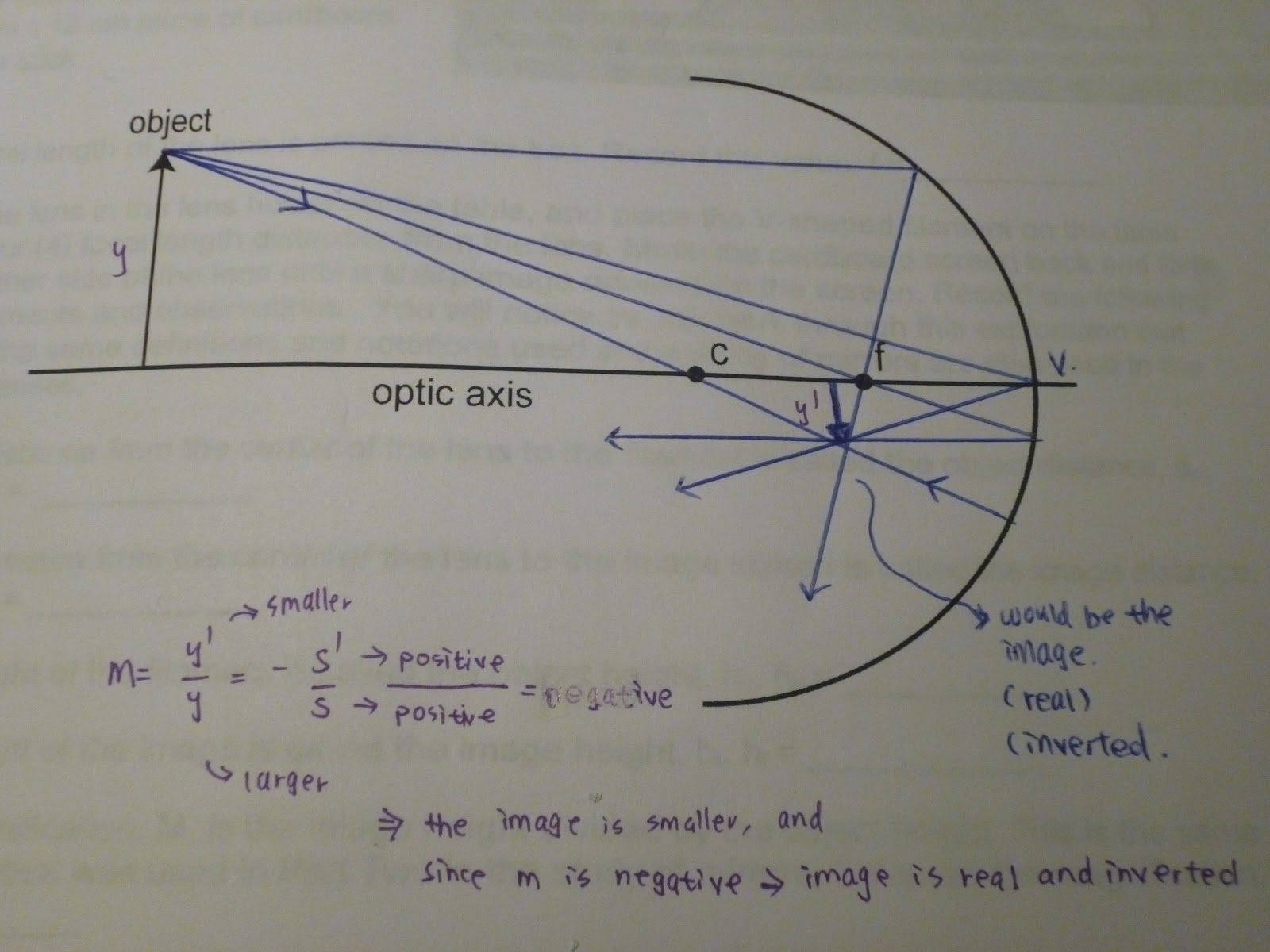 Physics 4C fmlin: Experiment 9 --- Concave and Convex Mirror