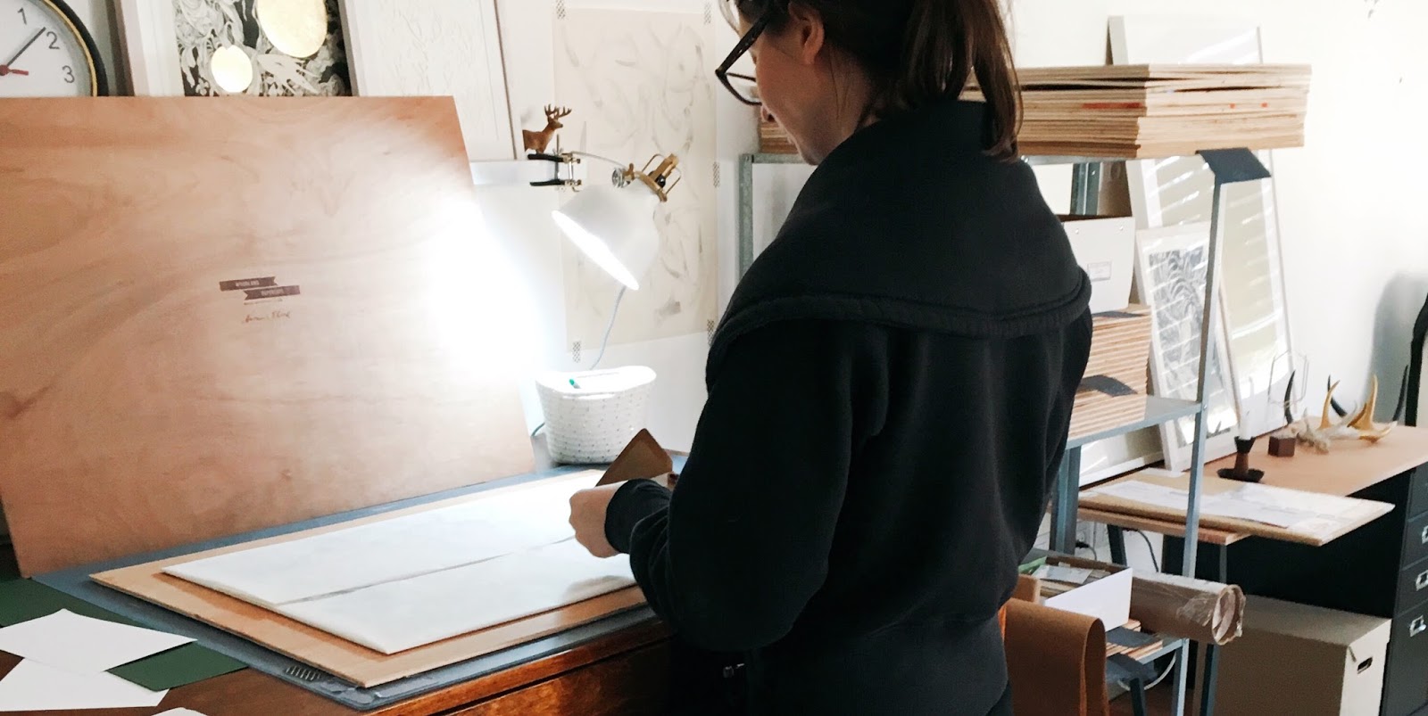 in the studio | what I do every day | Woodland Papercuts