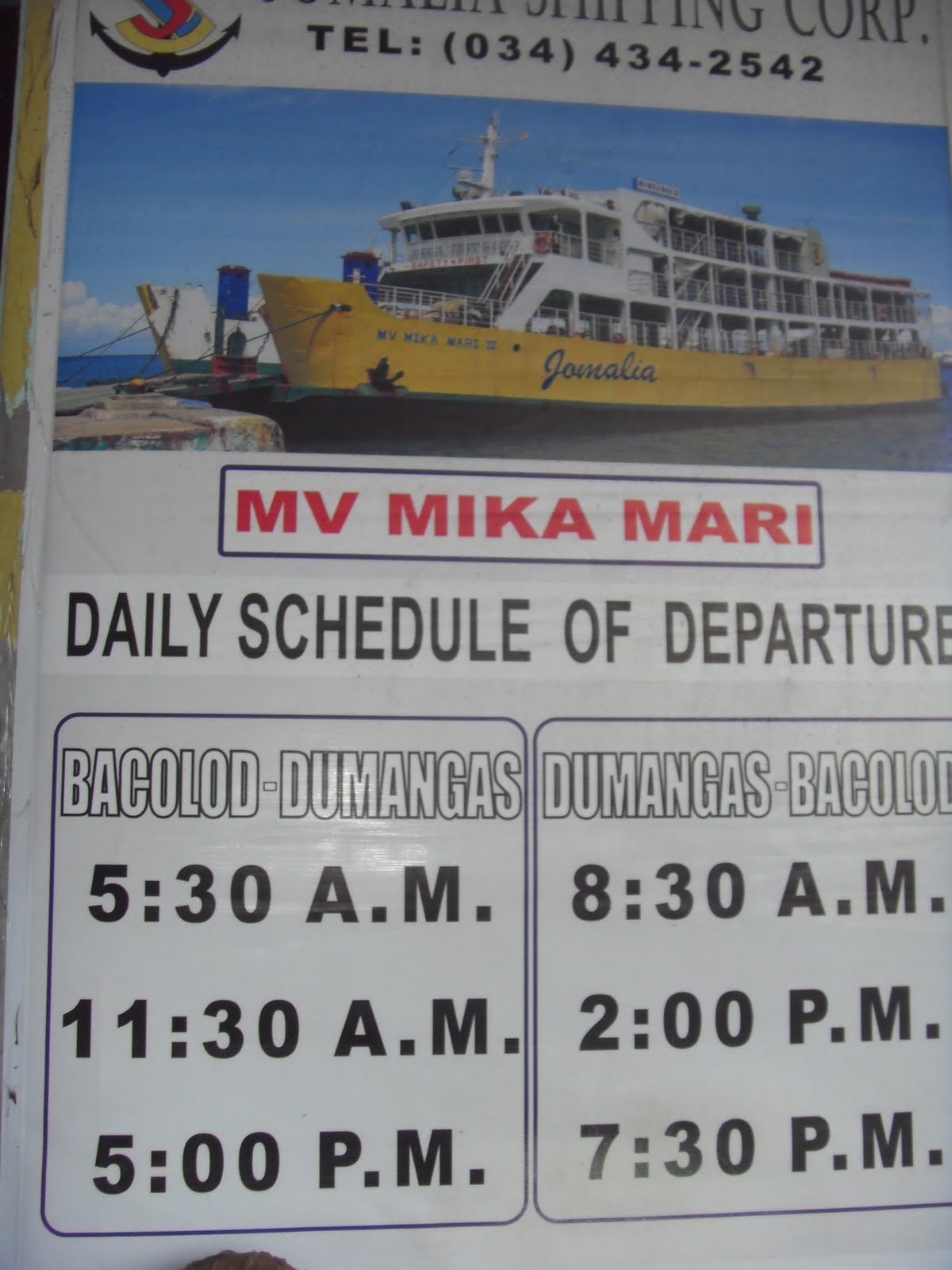 let's explore the planet...: Schedule of RORO between Bacolod and Iloilo
