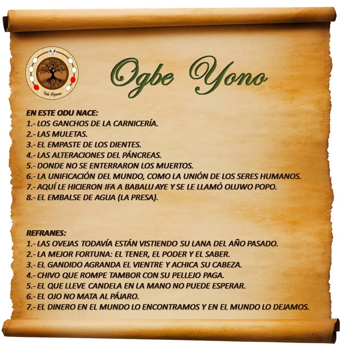 Awo Irete Kutan: Ogbe Yono