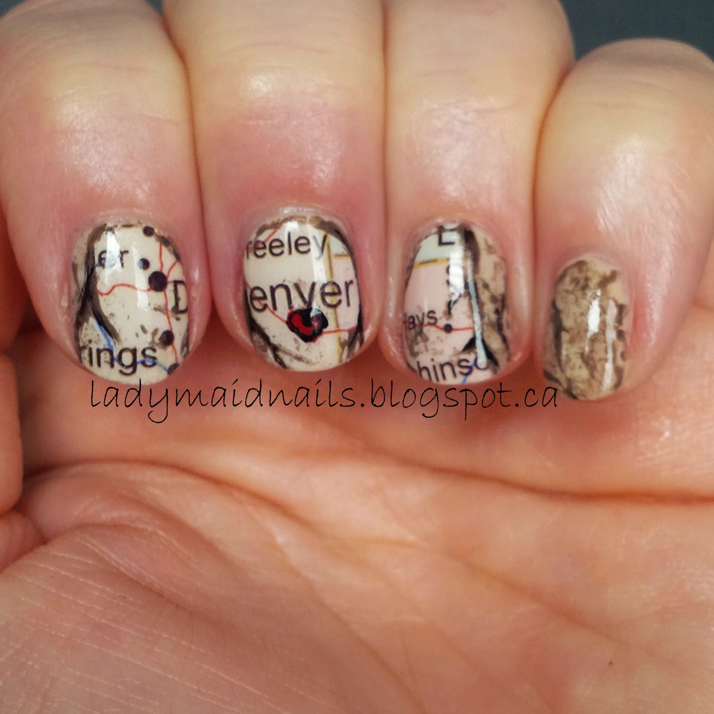 Lady Maid Nails: Born Pretty Water Slide Map Decal Review, Vintage Map ...