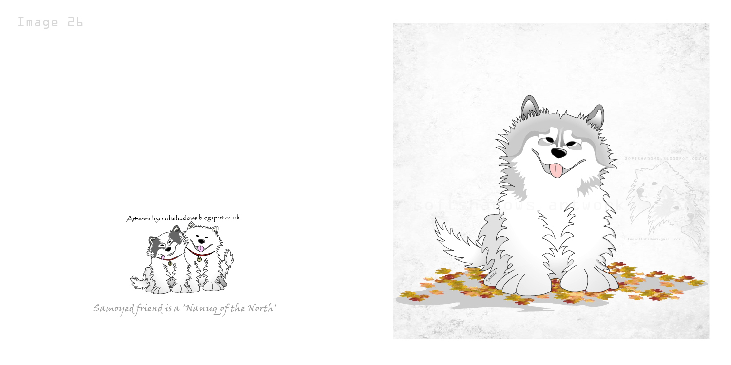 Softshadows art: Samoyed greetings cards