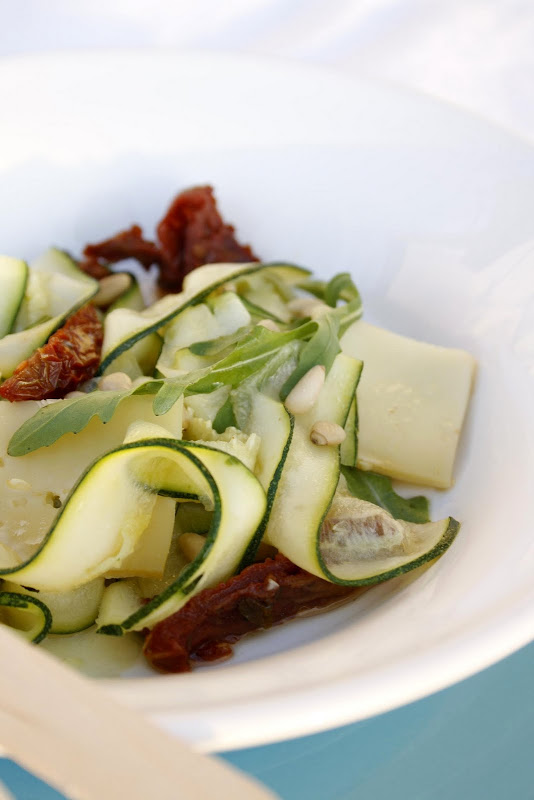 Verveine Pêche: Salade de courgettes marinées