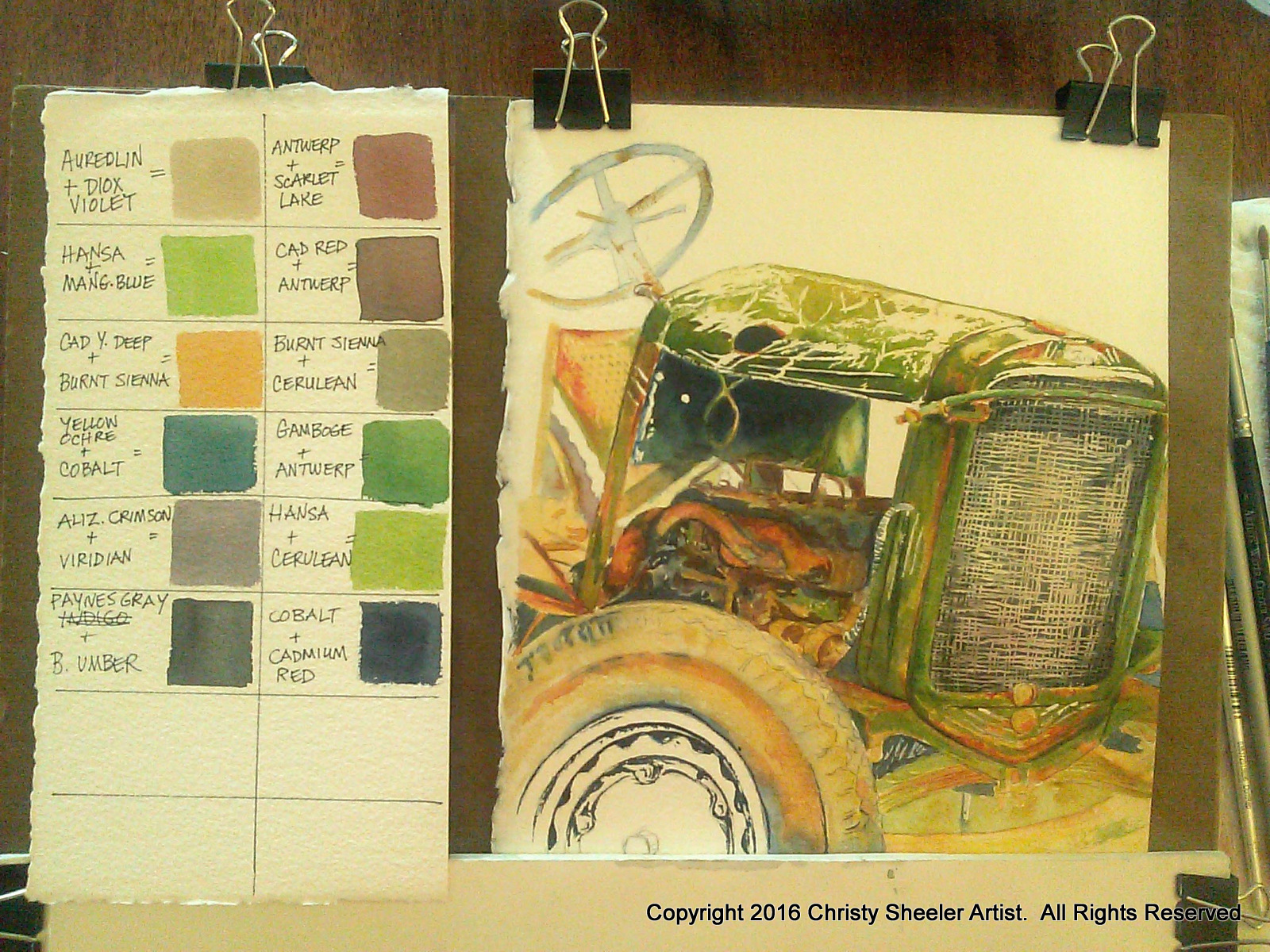 She Must Make Art : The Vintage Tractor in Watercolor