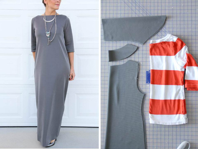 patron couture robe droite