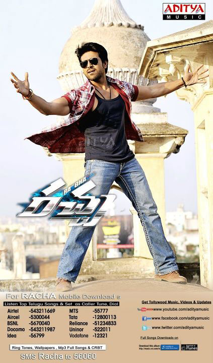 LATEST MOVIE MASALA: Racha Movie Audio Release Posters, Ram Charan ...
