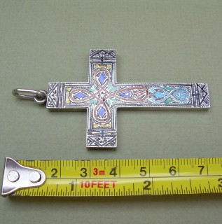 Silver: Antique Victorian Large Russian Silver & Enamel Cross (1855 ...