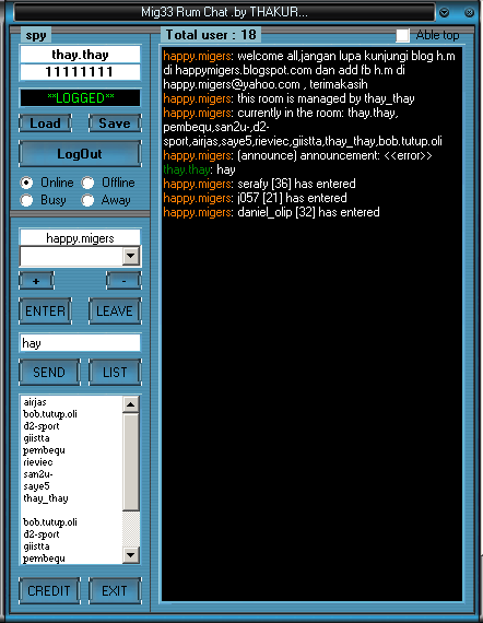 happy.migers: mig33 RUM CHAT BY THAKUR