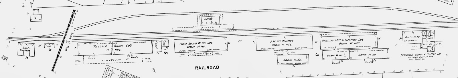 Big Bend Railroad History: 1922 Hartline Depot Area Drawing