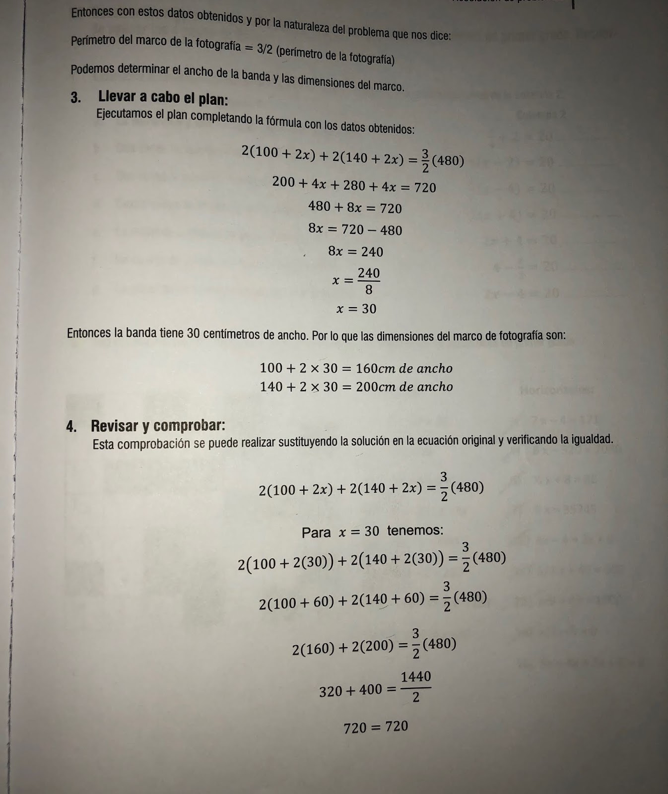 Estrategia: resolver una ecuación de primer grado