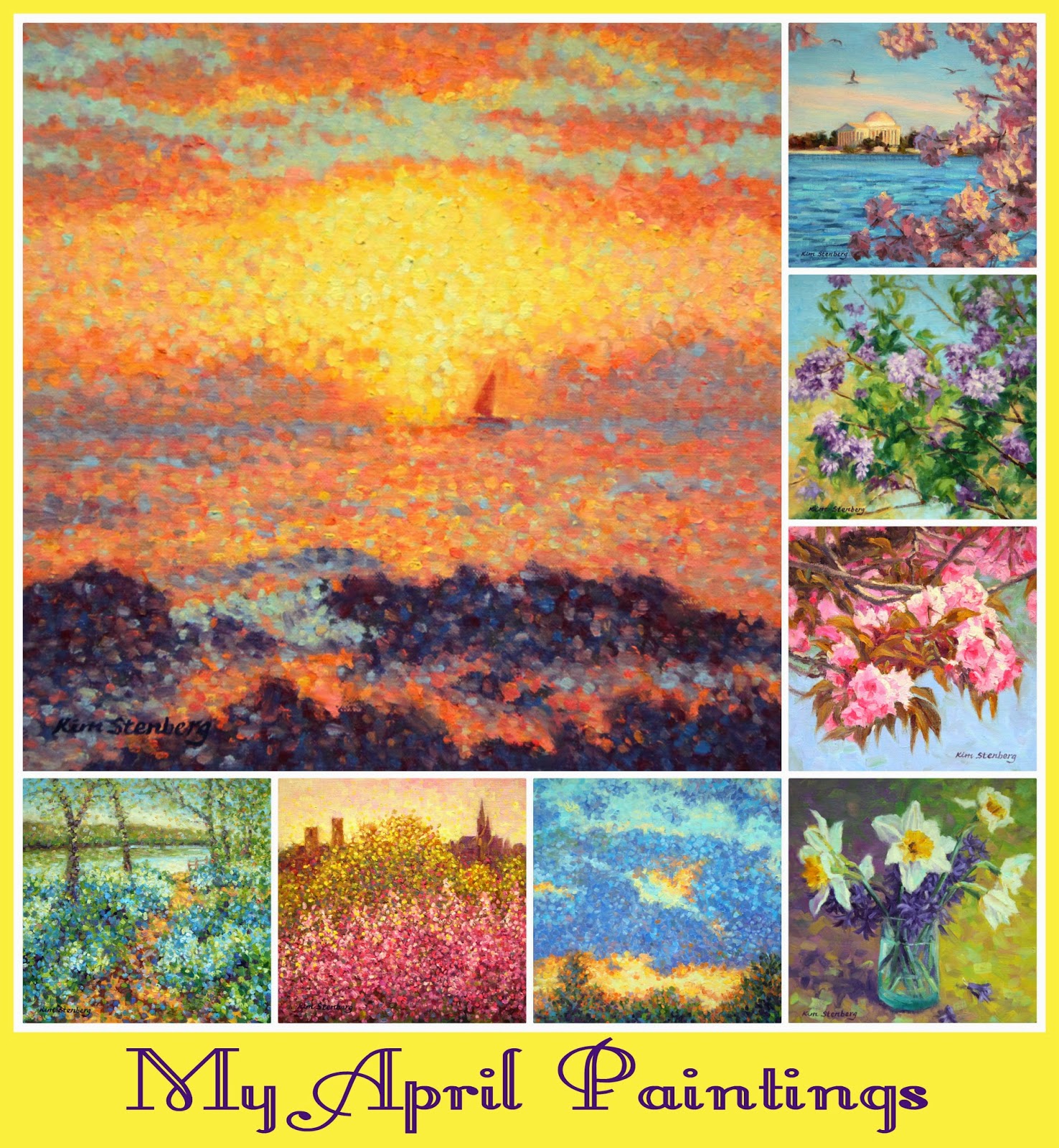 Kim Stenberg's Painting Journal: Collage of My April Paintings