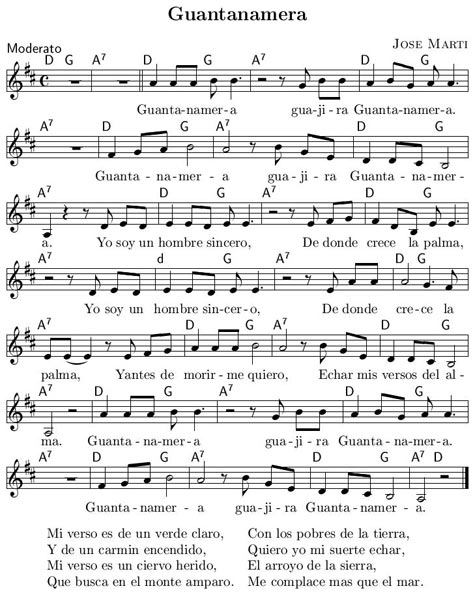 .: Guantanamera, de José Martí