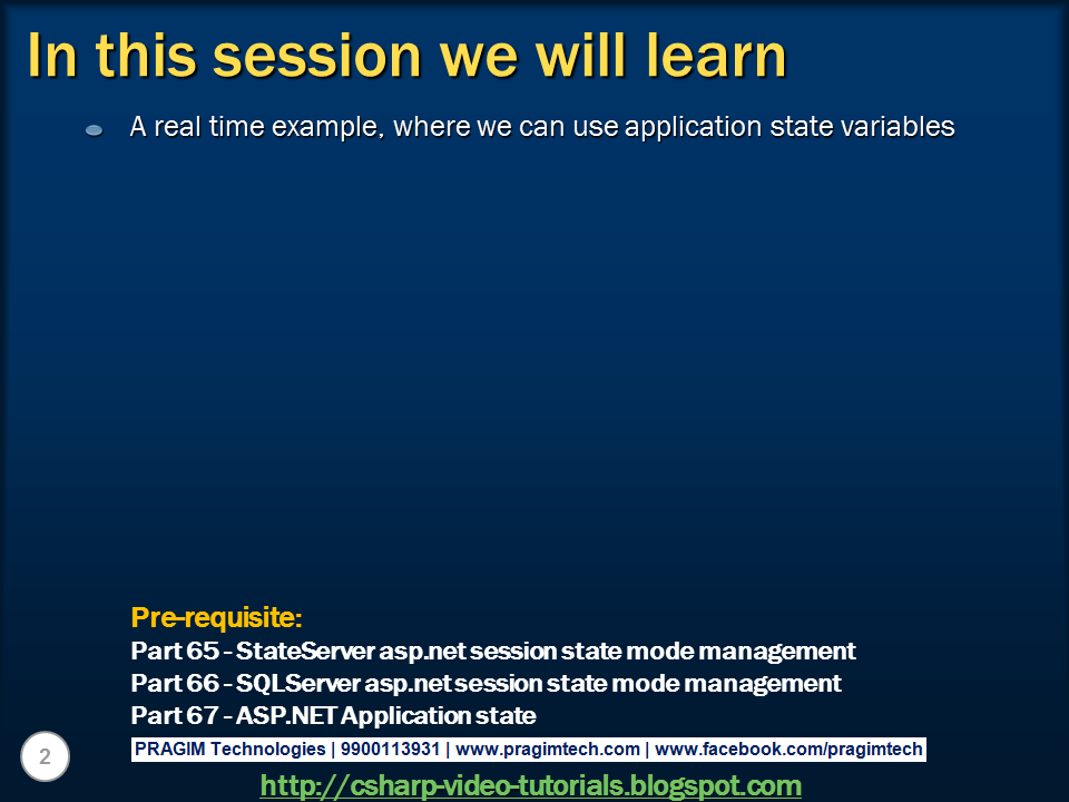 Sql server, .net and c# video tutorial: Part 68 – Application State ...