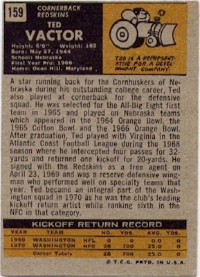 CaptKirk42s Trading Cards Blog: Washington Wednesday: 1971 Ted Vactor ...