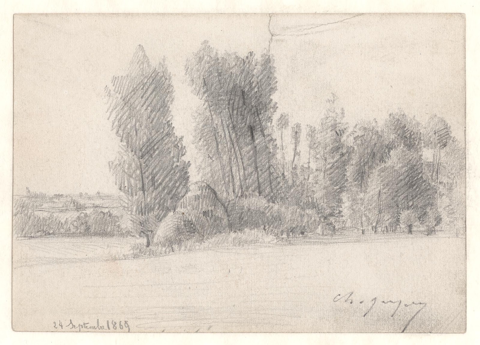 Prints and Principles: Charles Jacque’s pencil drawing, “Forest Edge”, 1869