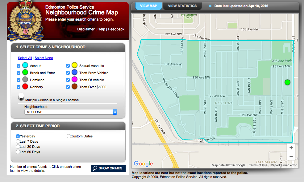 SpotCrime - The Public's Crime Map: April 2016