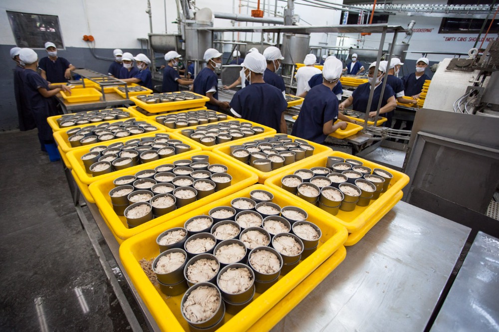Machine Used Inside Indonesia Tuna Factory to Make Canned Tuna ...