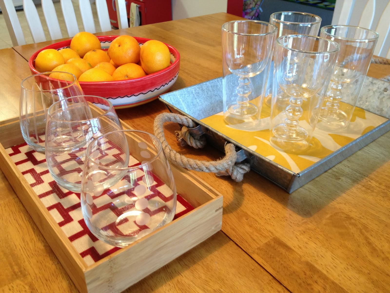 Inspired Whims: Mod Podge + Fabric = Custom Serving Trays