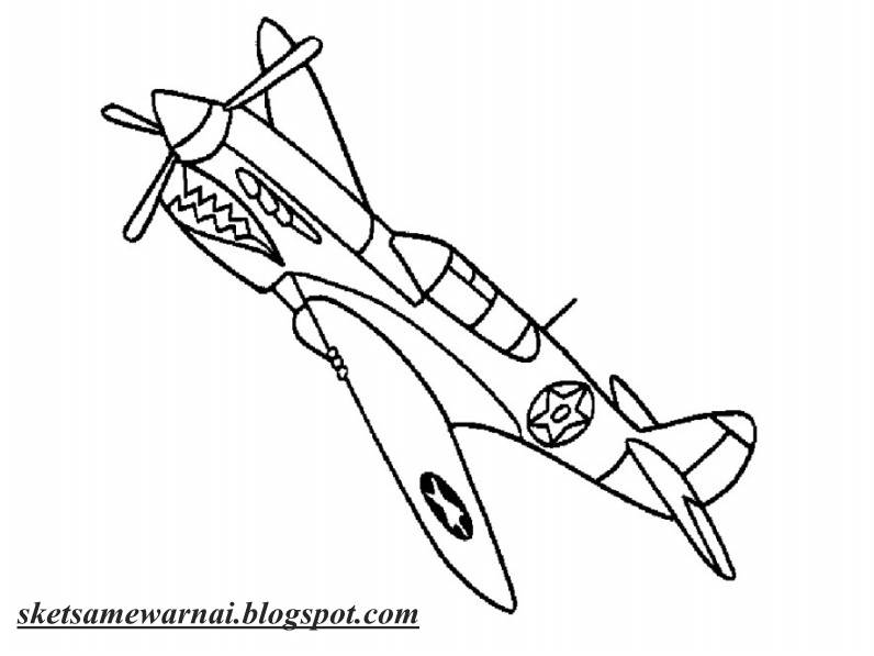 Sketsa Mewarnai Gambar Pesawat Terbang - Sketsa Mewarnai