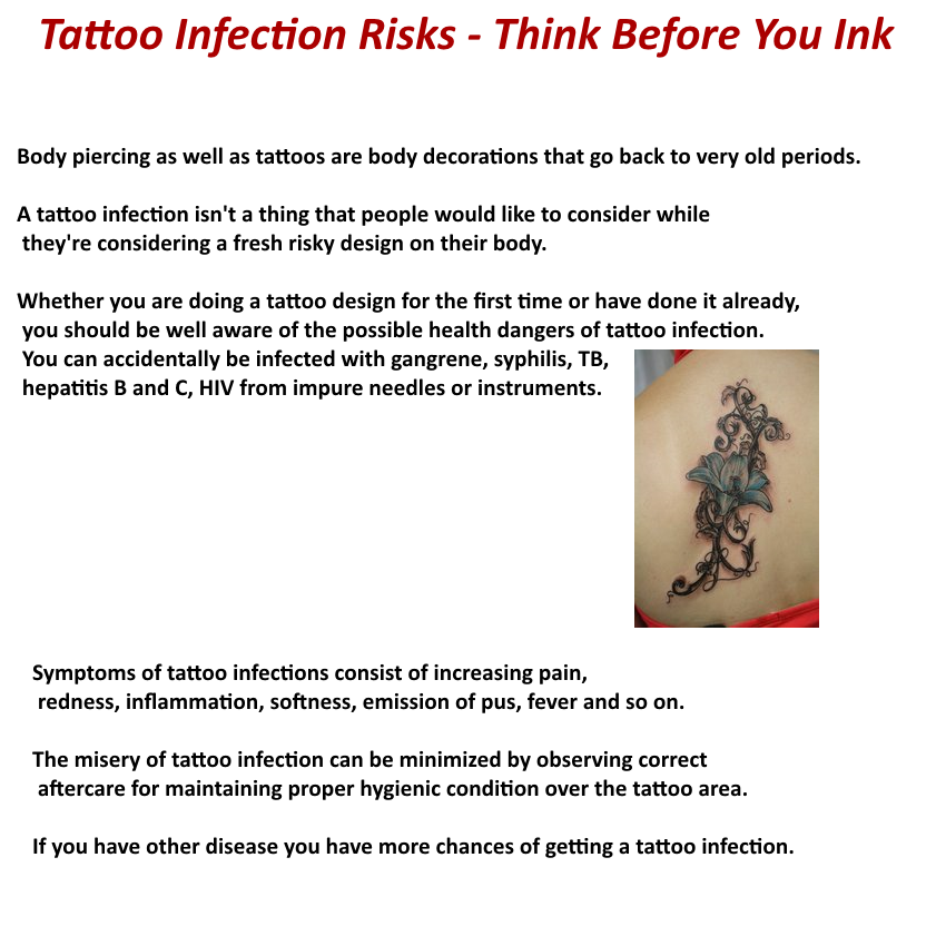 Tattoos-LifeStyle: tattoo infections - all you need to know about it