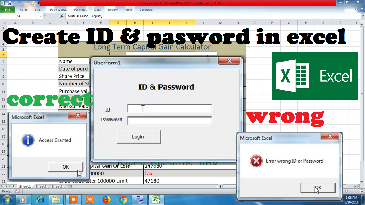 Protect your Excel file with ID and Password