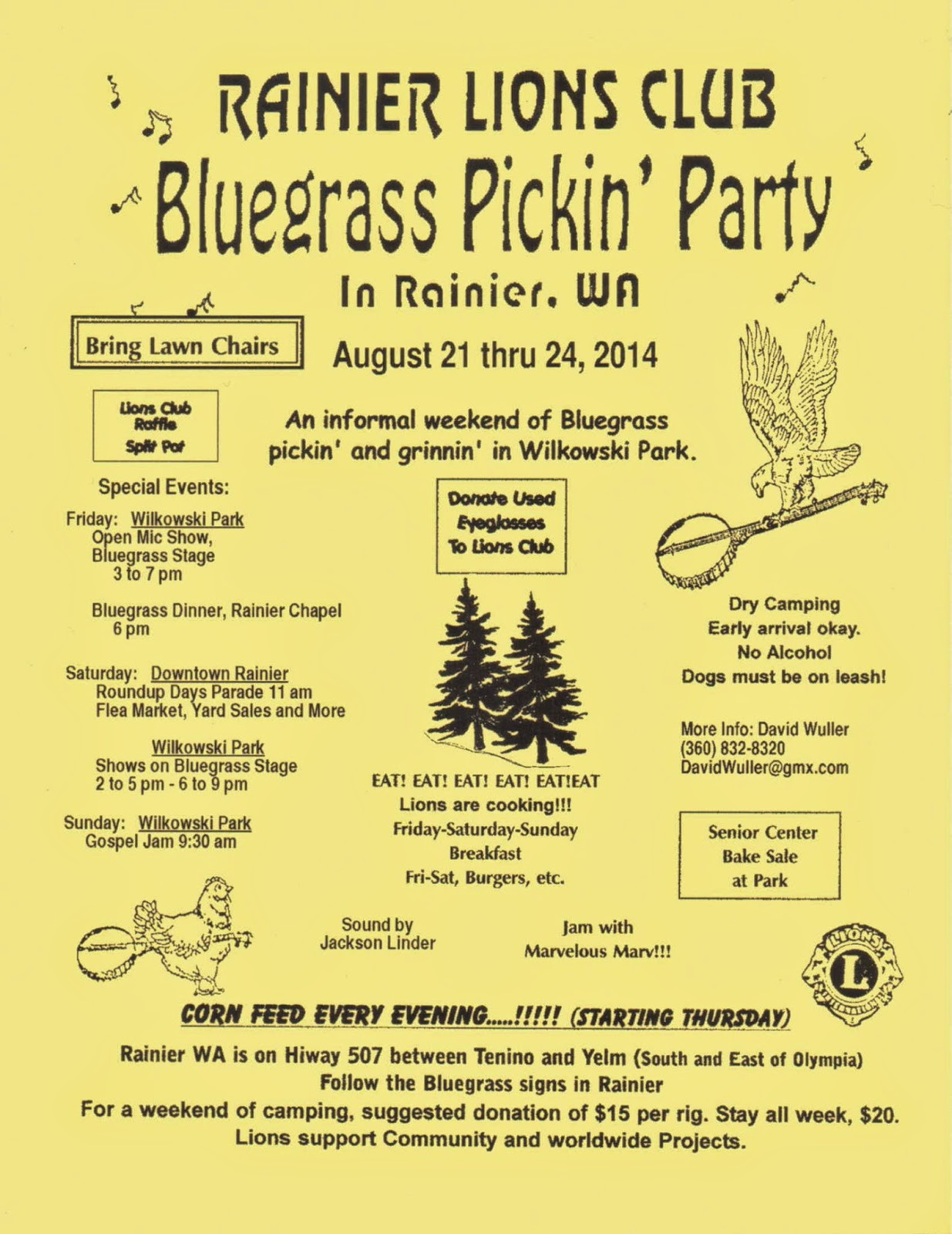 Rainier Lions Club: Rainier Bluegrass Pickin' Party